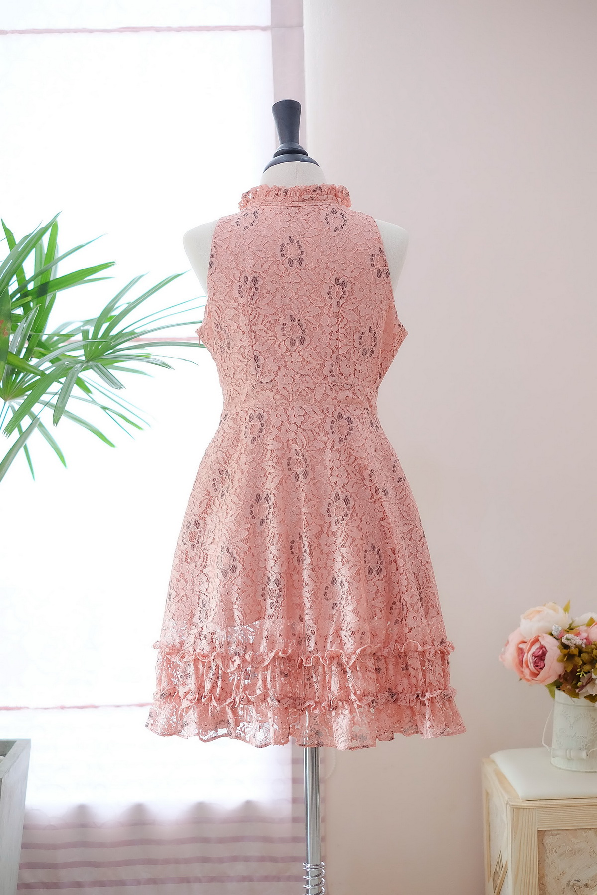 Handmade Dress Marry Sundress Pink Dress Pink Lace Dress Lace Party ...